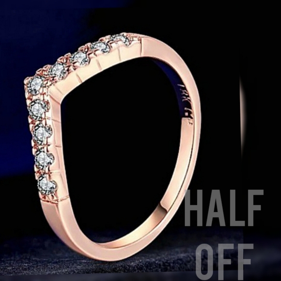 Jewelry | Chevron Shape Prong Set Rose Gold Ring | Poshmark